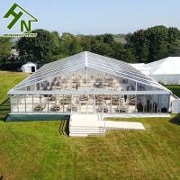 China 25x35m Clear Roof Glass Marquee Tent With Side Wall Outdoor Wedding Party Reception for sale