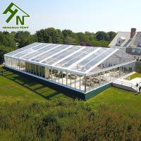 China 25x35m Clear Roof Glass Marquee Tent With Side Wall Outdoor Wedding Party Reception for sale