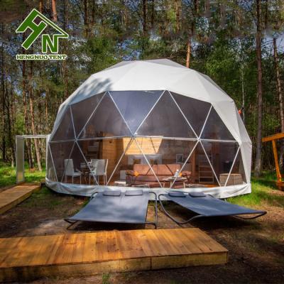 China Diameter 9m Large Outdoor 4 People Glamping Dome Tent In Forest for sale