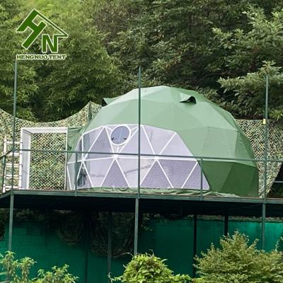 China Wholesale Price Green Canvas Geodesic Dome Tent For Glamping for sale