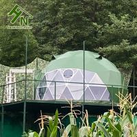 China Wholesale Price Green Canvas Geodesic Dome Tent For Glamping for sale