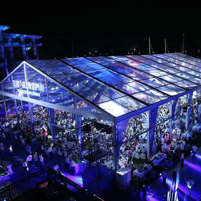 China 500 Person Tent Aluminum 20x25m Outdoor Glass Span Hot Dip Galvanized Steel for sale