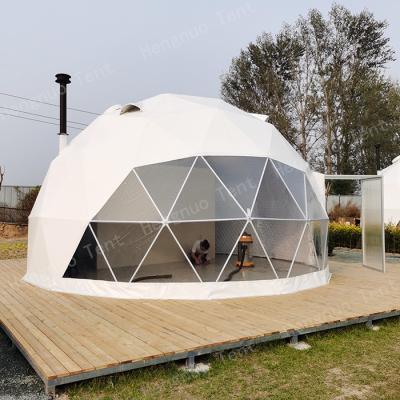 China Heat Insulated Geodesic Dome Glass Door 6m Glamping Tourism Tent for sale