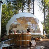 China Deluxe Hemi Spherical Glamping Dome Tent Kits Rainproof PVC Camping Events for sale