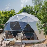 China Steel Pipes Spherical Geodesic Dome Tent House Rainproof PVC Fabric for sale