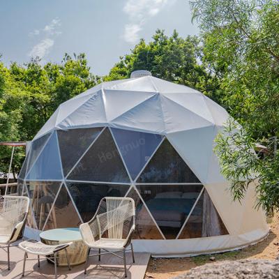 China Steel Pipes Spherical Geodesic Dome Tent House Rainproof PVC Fabric for sale