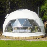 China 10m diameter Luxury Rainproof PVC Canvas Camping Tent Geodesic Dome House for sale