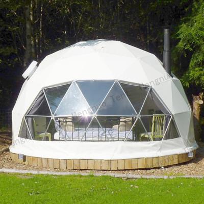 China 10m diameter Luxury Rainproof PVC Canvas Camping Tent Geodesic Dome House for sale