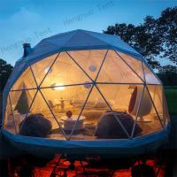 China 10m diameter Luxury Rainproof PVC Canvas Camping Tent Geodesic Dome House for sale