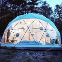 China 10m diameter Luxury Rainproof PVC Canvas Camping Tent Geodesic Dome House for sale