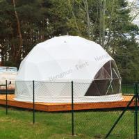China Fireproof PVC Canvas Geodesic Dome Tent Half Round Glamping Bubble Tent for sale