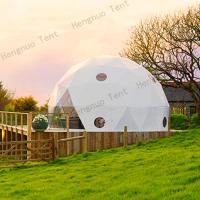 China Fireproof PVC Canvas Geodesic Dome Tent Half Round Glamping Bubble Tent for sale