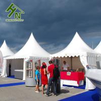 China Reinforced Structure White Pagoda Tent 5x5m Promotional Canopy Stand for sale