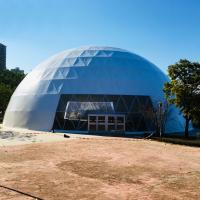 China 12mm Thickness Heat Insulation Round Dome Tent Galvanized Steel Frame Yurt for sale