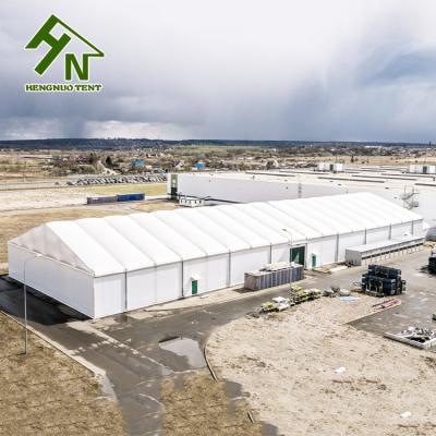 China White Large Outdoor Warehouse Tents Relocatable Opaque PVC Fabric Carpa for sale