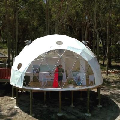 China All Season Geo Dome Yurt Double-Coated PVC Fabric Turist Attraction Shelter for sale