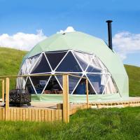 China Galvanized Steel Geodesic Dome Tent Hotel Camping Waterproof House for sale
