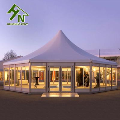 China Waterproof DIN 4102 Standard Multi Sided Tent House 10m Diametre for sale