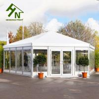 China Flame Retardant Hexagon Heavy Duty Commercial Marquee Tent With Glass walls for sale