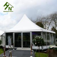 China Flame Retardant Hexagon Heavy Duty Commercial Marquee Tent With Glass walls for sale