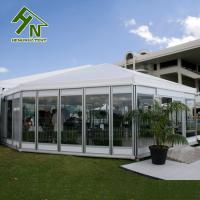 China Flame Retardant Hexagon Heavy Duty Commercial Marquee Tent With Glass walls for sale