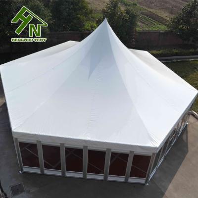 China Outdoor Exhibition Hexagon Marquee Tent PVC Resistant Roof For White Events for sale