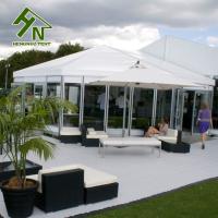 China Hexagon Top Arabian Style Tents Rainproof Commercial Marquee With Glass Walls for sale