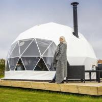 China Fireplace Heated PVC Cover Outdoor Geodesic Tent Campsite Winter Bubble Dome for sale