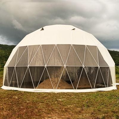 China 15m Half Sphere Geodesic Big Dome Tent Large Bay Clear Window Yurt for sale