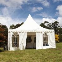 China 5x5m Spring Pagoda Top Garden Party Gazebo Waterproof Tent With European Windows for sale