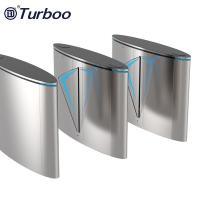 China SUS304 Flap Barrier Turnstile Gate RFID Face Recognition Fingerprint For Office Hotels for sale