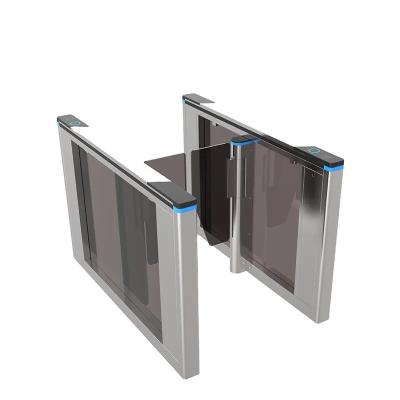 China High End Ultra Slim Swing Flap Gate RFID Access Control Glass Barrier Pedestrian Turnstile for sale
