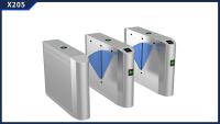 China Blue Acrylic SUS304 Stainless Security Flap Barrier Gate RFID IC ID CARD Access Control System for sale