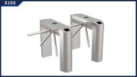 China Semi Automatic SUS 304 Stainless Steel Hairline Tripod Turnstile Gate with Passage Width ≤550mm and 60kg Capacity for sale