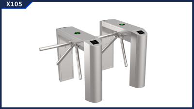 China Semi Automatic SUS 304 Stainless Steel Hairline Tripod Turnstile Gate with Passage Width ≤550mm and 60kg Capacity for sale