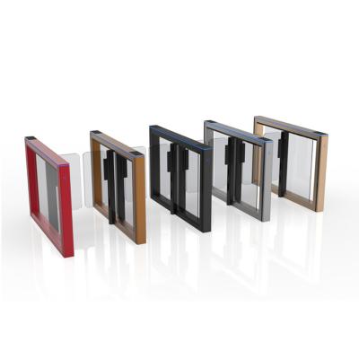 China Slim Durable Office Aluminum Alloy Snap-joint Security Gate Protection With Acrylic / Tempered Glass Arm for sale
