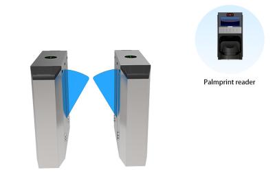 China Indoor/Outdoor Pedestrian Flap Barrier Gate With Integrated RFID/QR Code Card Collectors for sale