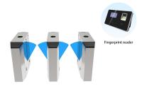 China Indoor/Outdoor Pedestrian Flap Barrier Gate With Integrated RFID/QR Code Card Collectors for sale