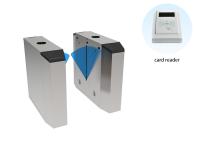 China Motorized Flap Barrier Gate for Community Entrance 24V Brushed Motor and QR Code Access for sale