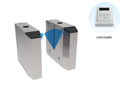 China Motorized Flap Barrier Gate for Community Entrance 24V Brushed Motor and QR Code Access for sale