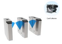 China Indoor/Outdoor Pedestrian Flap Barrier Gate With Integrated RFID/QR Code Card Collectors for sale