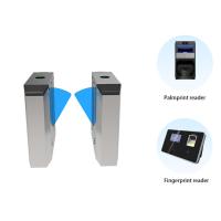 China Indoor/Outdoor Pedestrian Flap Barrier Gate With Integrated RFID/QR Code Card Collectors for sale