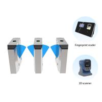 China Indoor/Outdoor Pedestrian Flap Barrier Gate With Integrated RFID/QR Code Card Collectors for sale