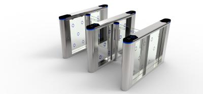 China 600mm Width Office Entrance Gate Glass Turnstile Gate With Card Reader for sale