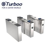 China Half Height Flap Barrier Turnstile 100-240V Security IC ID QR RFID Card Reader for sale