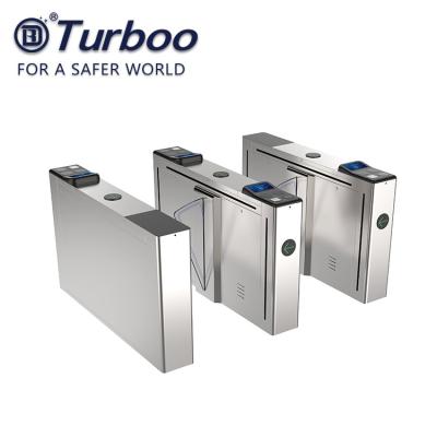 China Half Height Flap Barrier Turnstile 100-240V Security IC ID QR RFID Card Reader for sale