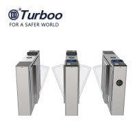 China Half Height Flap Barrier Turnstile 100-240V Security IC ID QR RFID Card Reader for sale