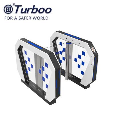 China Office Security Swing Turnstile Barrier Gate Acrylic RFID Card Reader for sale