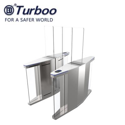 China SUS304 RS485 Tempered Glass Sliding Turnstile Gate Full Height for sale