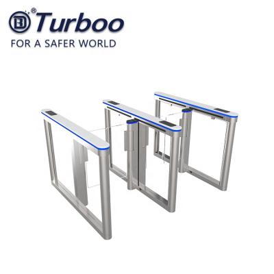 China Awesome Waist High Turnstile Fully Automatic 10mm Transparent Acrylic Wings Panel for sale